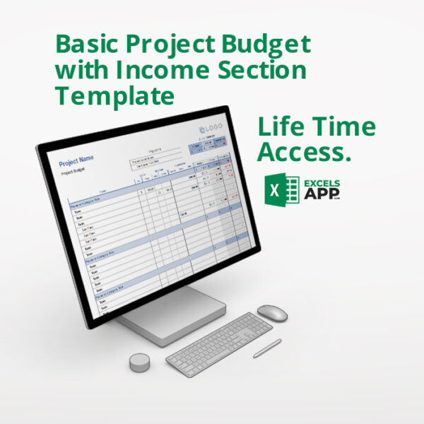 Basic Project Budget with Income Section Template - Excels App