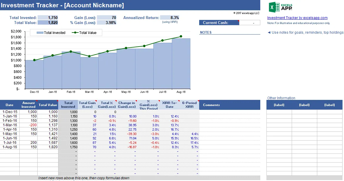 Simple Investment Tracker – Excels App Simple Investment Tracker – Excels App