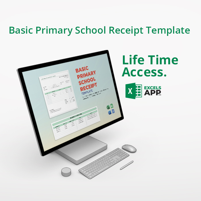 Basic Primary School Receipt Template - Excels App
