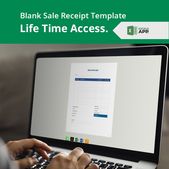 Blank Sale Receipt Template - Excels App