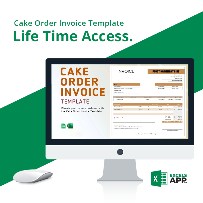 Cake Order Invoice Template - Excels App