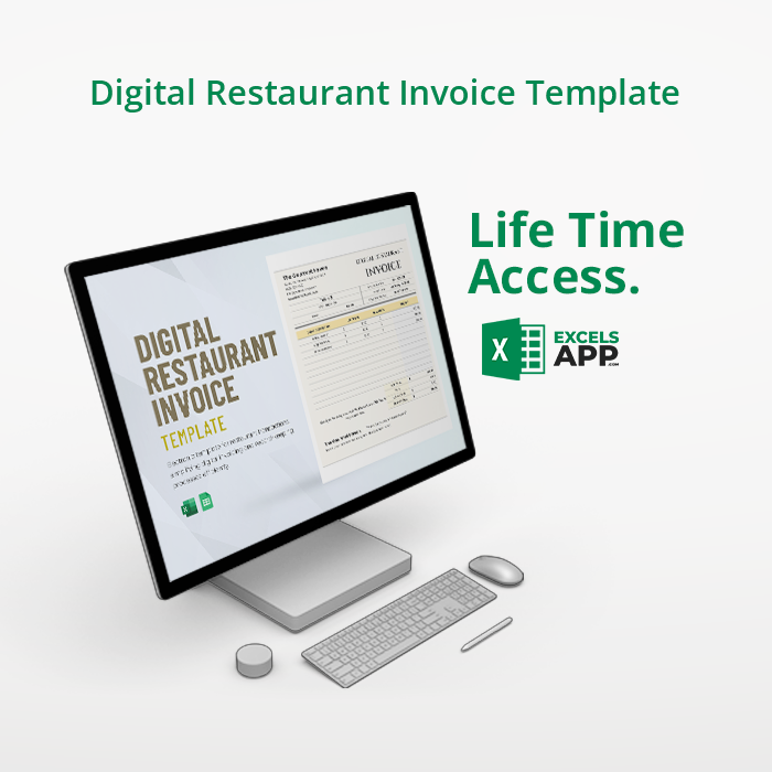Digital Restaurant Invoice Template - Excels App