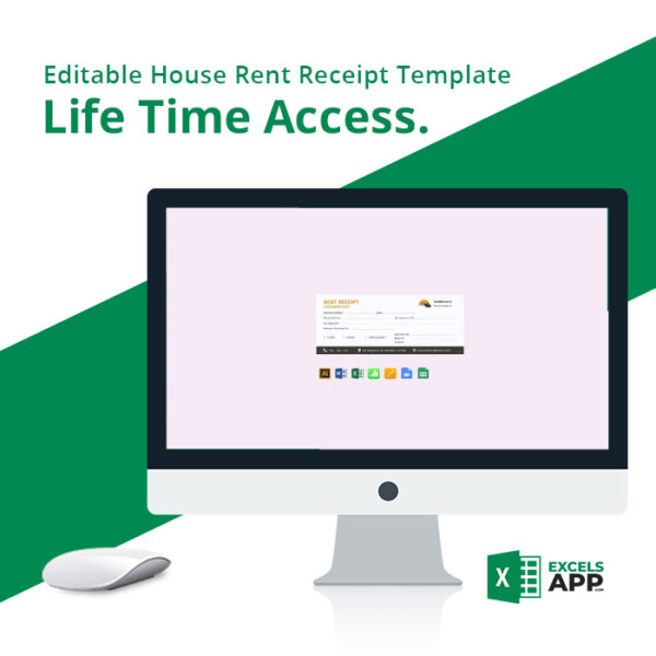 Editable House Rent Receipt Template - Excels App