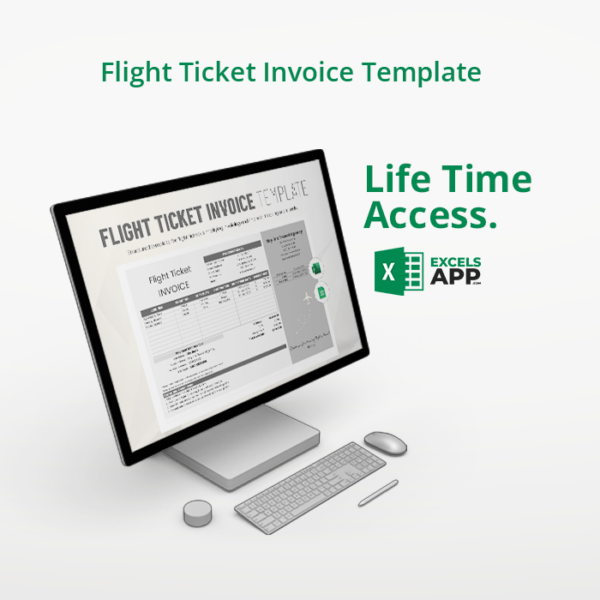 Flight Ticket Invoice Template - Excels App