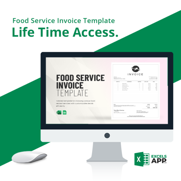 Food Service Invoice Template - Excels App