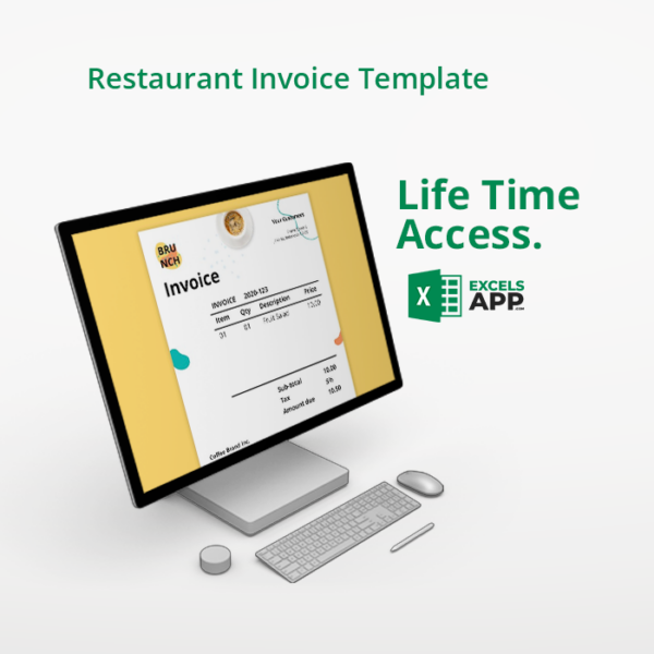 Restaurant Invoice Template - Excels App