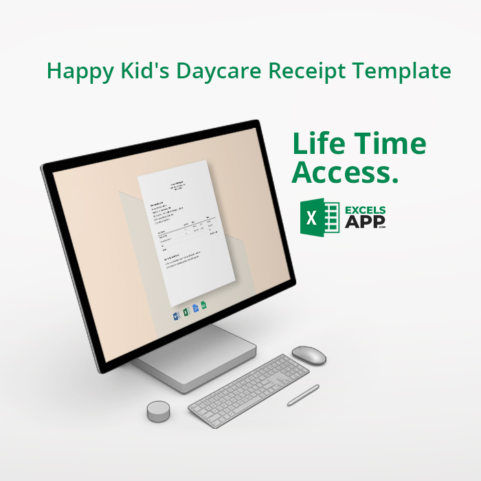 Happy Kid's Daycare Receipt Template - Excels App