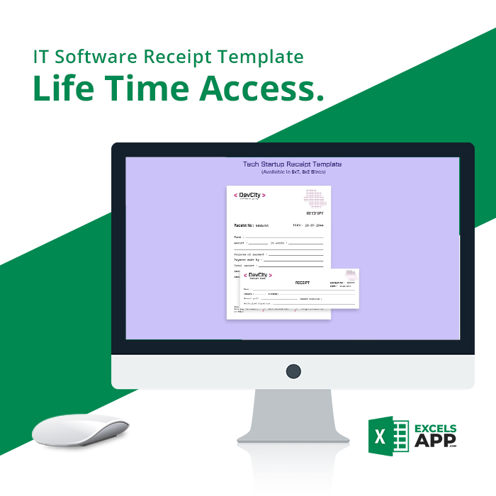 IT Software Receipt Template - Excels App
