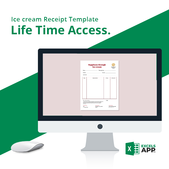 Ice cream Receipt Template - Excels App