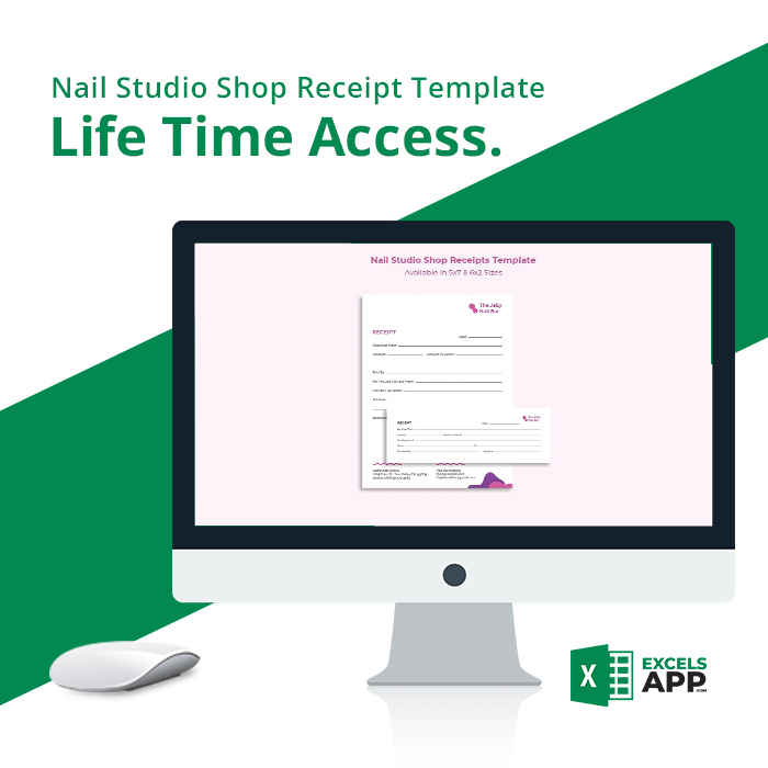 Nail Studio Shop Receipt Template - Excels App
