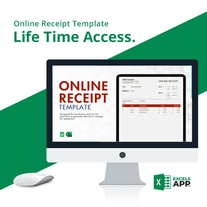 Online Receipt Template - Excels App