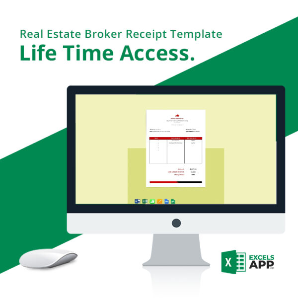 Real Estate Broker Receipt Template - Excels App
