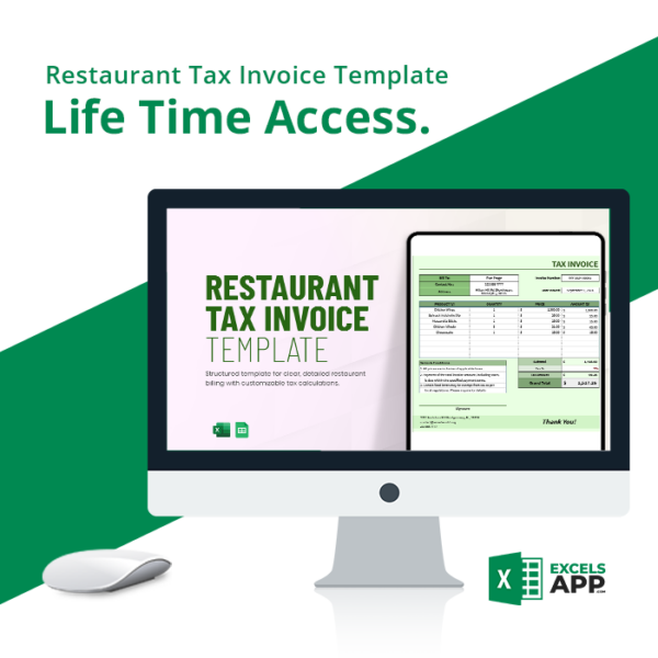 Restaurant Tax Invoice Template - Excels App Restaurant Tax Invoice Template - Excels App