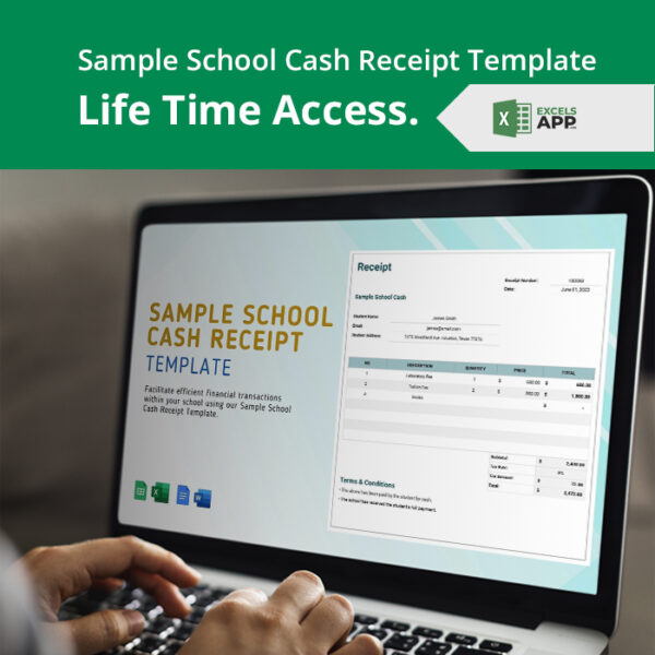 Sample School Cash Receipt Template - Excels App