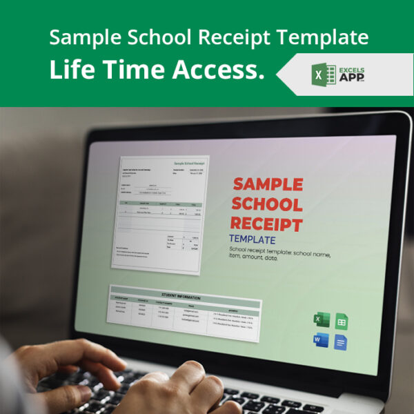 Sample School Receipt Template - Excels App