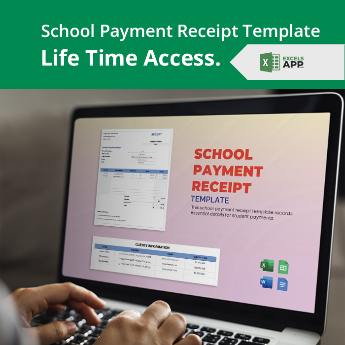 School Payment Receipt Template - Excels App
