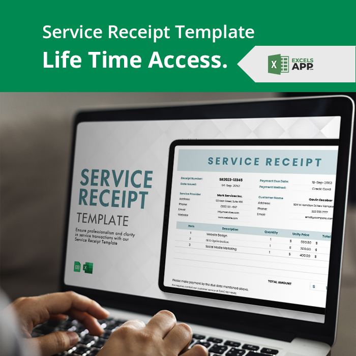 Service Receipt Template - Excels App