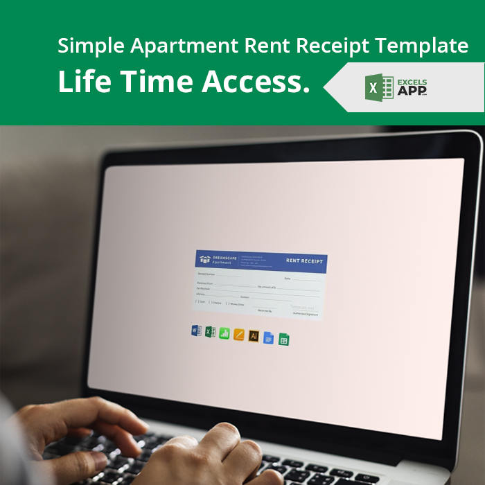 Simple Apartment Rent Receipt Template - Excels App