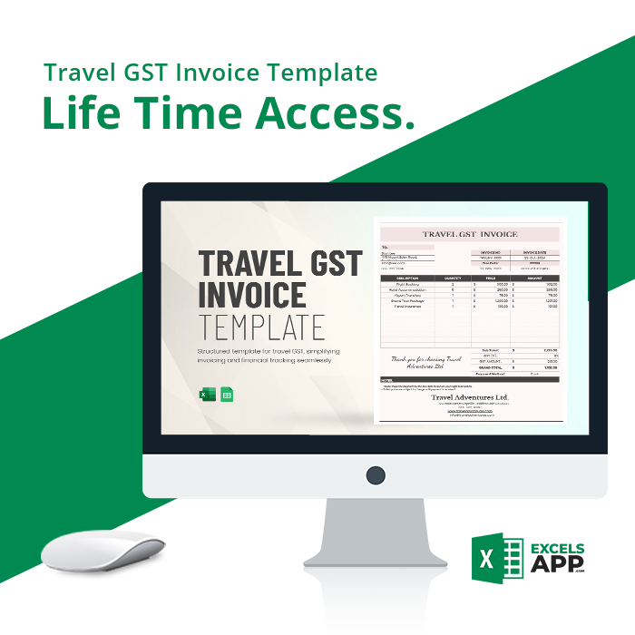 Travel GST Invoice Template - Excels App