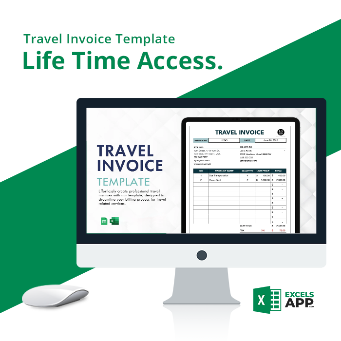 Travel Invoice Template - Excels App